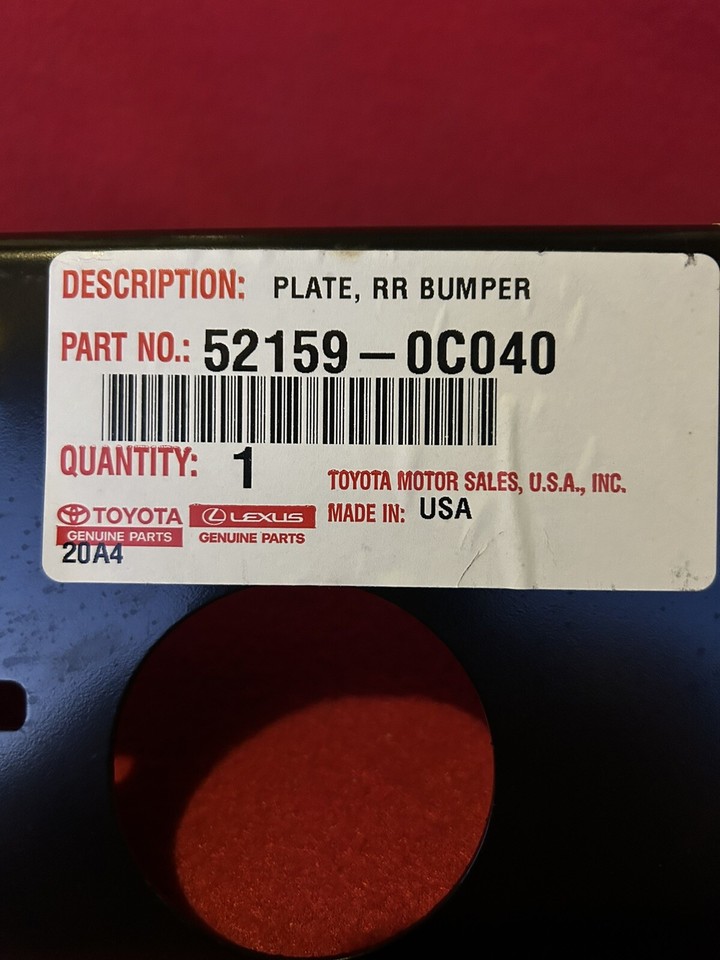 OEM 2014 - 2021 Toyota Tundra Rear Bumper Center Metal Plate 52159 ...
