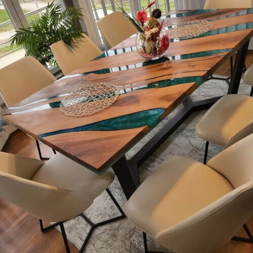 96" x 48" Epoxy Dining Table Top / Epoxy Resin Table Top / Table Top ...