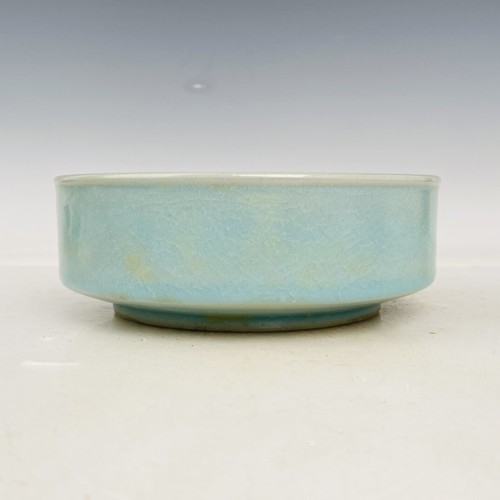 6.4" Rare China Porcelain Song dynasty Ru porcelain Engrave poems ...
