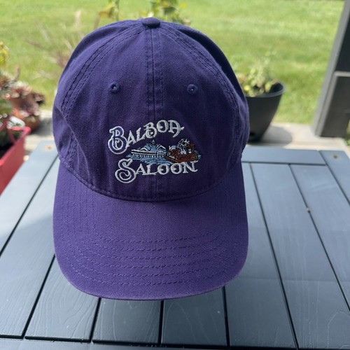 Balboa Saloon Embroidery on Purple Cotton Hat Cap Hook Loop Newport ...