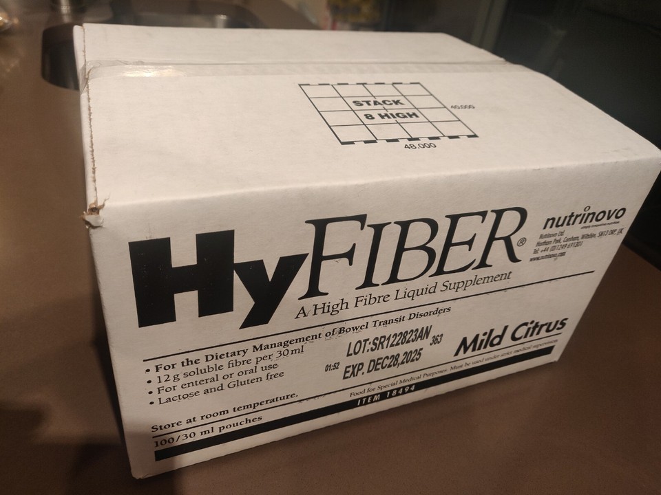 25 HyFiber Sachets Liquid Fibre Supplement Mild Citrus 30ml Nutrinovo ...