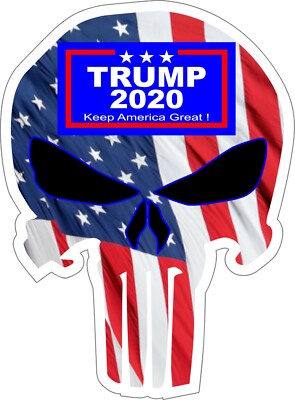 Trump 2020 Punisher Skull Trump USA Flag Vinyl Sticker Logo | eBay