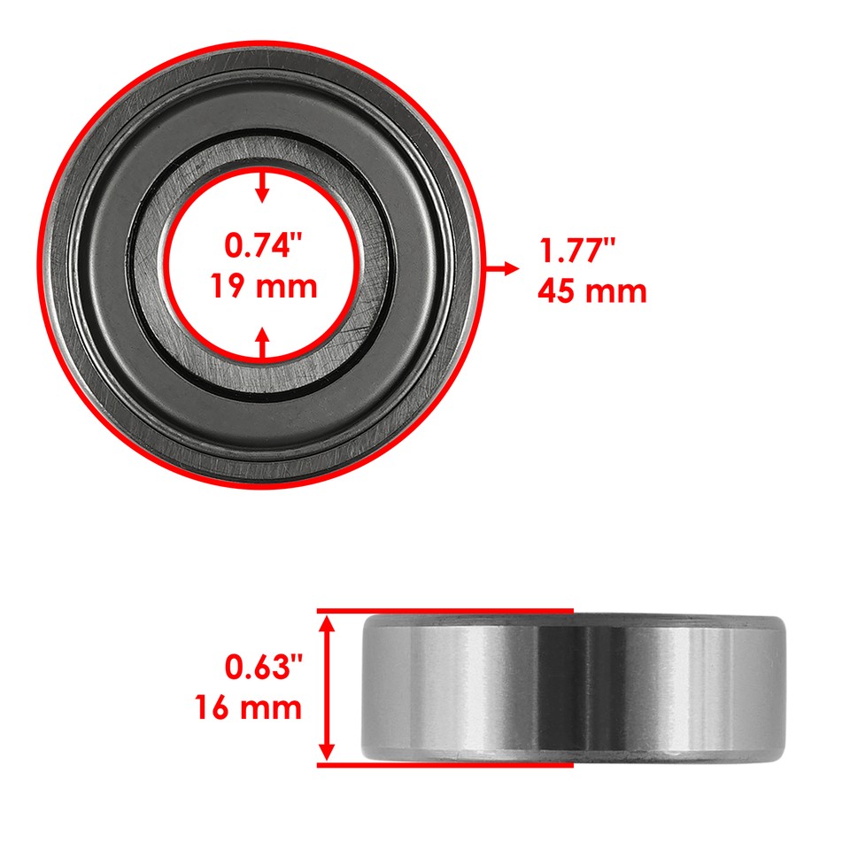3x Spindle Shaft & Bearings For John Deere AM39912 AM39916 AM33098 46 ...