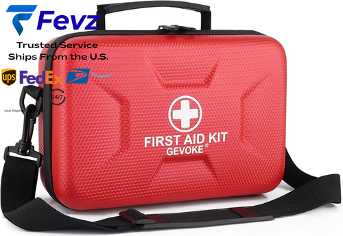 410 Piece Waterproof Hard Shell First Aid Kit for Home, Car, Travel ...
