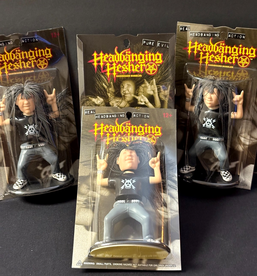 4-NEW Headbanging Hesher Dashboard Bobblehead HEAVY METAL Headbanger ...