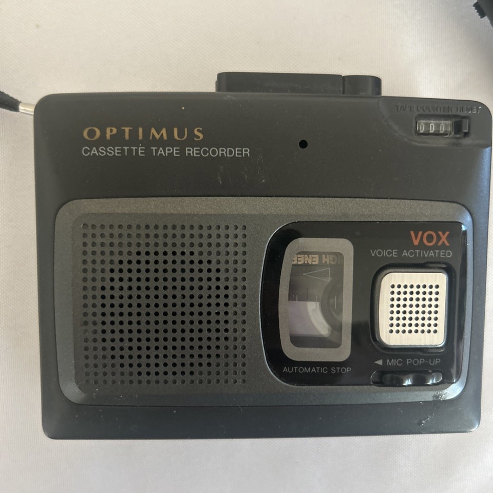 Optimus CTR-115 Voice-Activated Cassette Tape Recorder Pop Up Mic ...