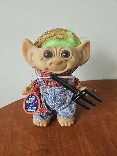 1980s Uneeda WISHNIK FARMER TROLL Doll Vintage Bibs 8 inch Rainbow hair ...
