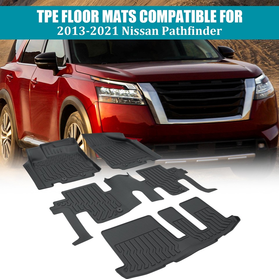 2013-2021 Nissan Pathfinder All Weather TPE Rubber Car Floor Mats 4PCS ...