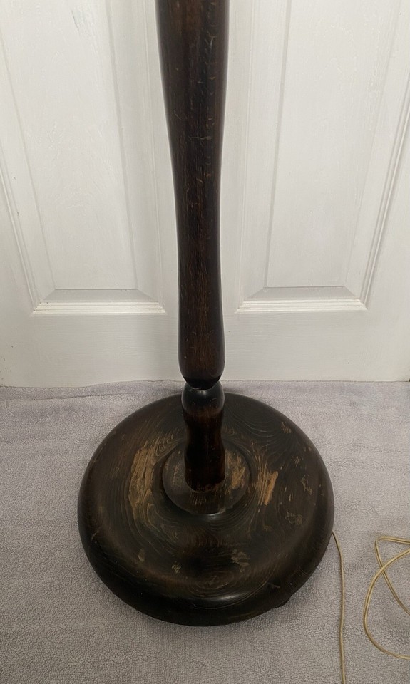 Art Deco Vintage Retro Standard Lamp Base (no Lampshade) Wood & Chrome ...