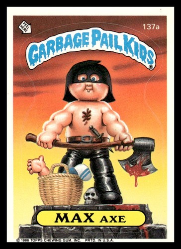 1986 VTG GPK Garbage Pail Kids Max Axe 137a Puzzle Back | eBay