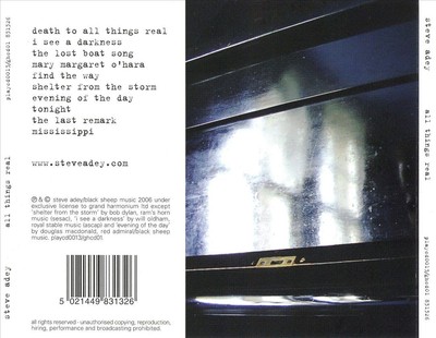 STEVE ADEY ALL THINGS REAL NEW CD 5021449831326 | eBay