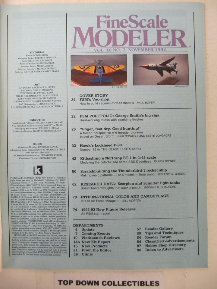 Fine Scale Modeler Magazine November 1992 Portfolio: George Smith Big ...