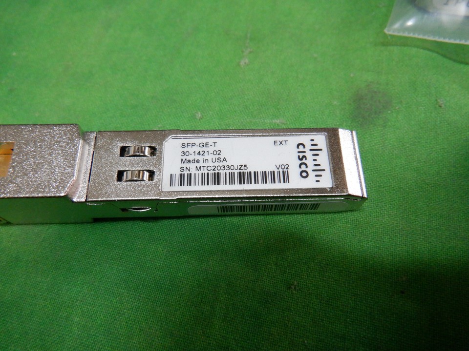 Cisco SFP-GE-T EXT 30-1421-02 USA 1000BASE-T RJ45 SFP Transceiver LOT ...