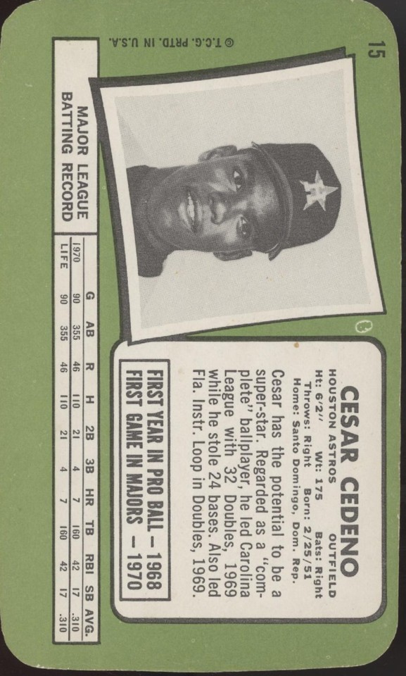 1971 Topps Super Cesar Cedeno #15 NM Set Break Combine Shipping | eBay