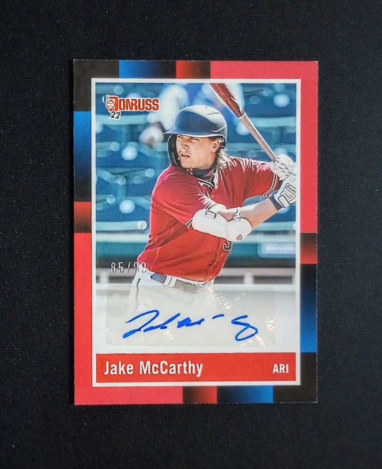 2022 Panini Donruss Jake McCarthy 1988 Retro Red Parallel Auto #d /99 💥 ...