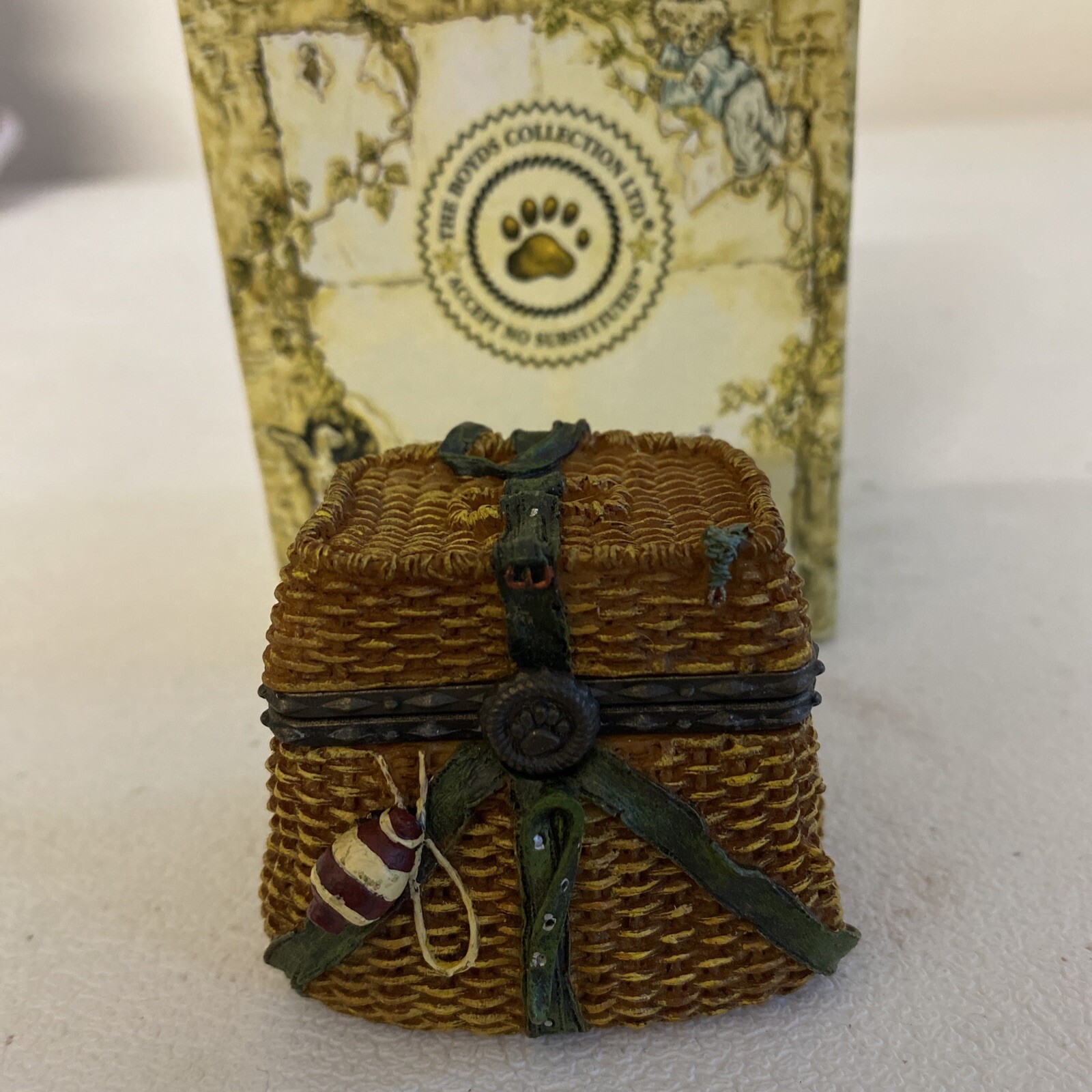 Boyd's Bear Treasure Box Opie's Creel Basket w Minnow McNibble 392125 ...