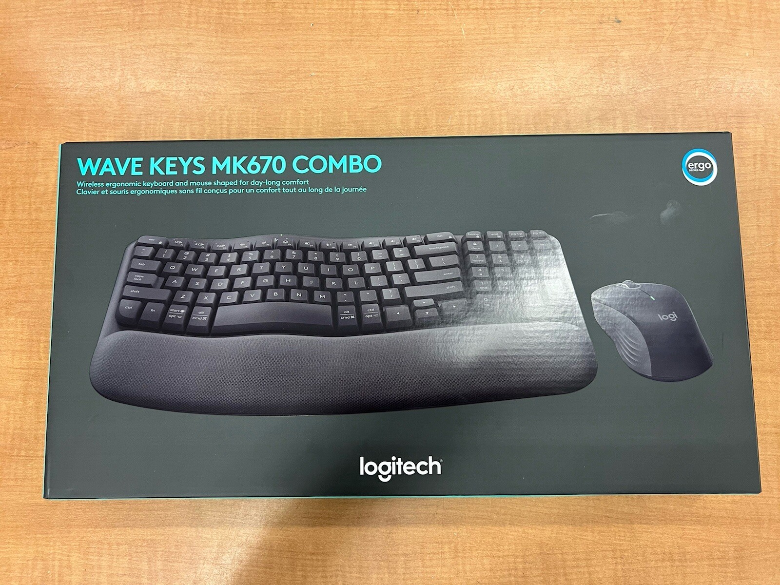 Logitech - Wave Keys MK670 Combo Ergonomic Wireless Keyboard and Mouse ...