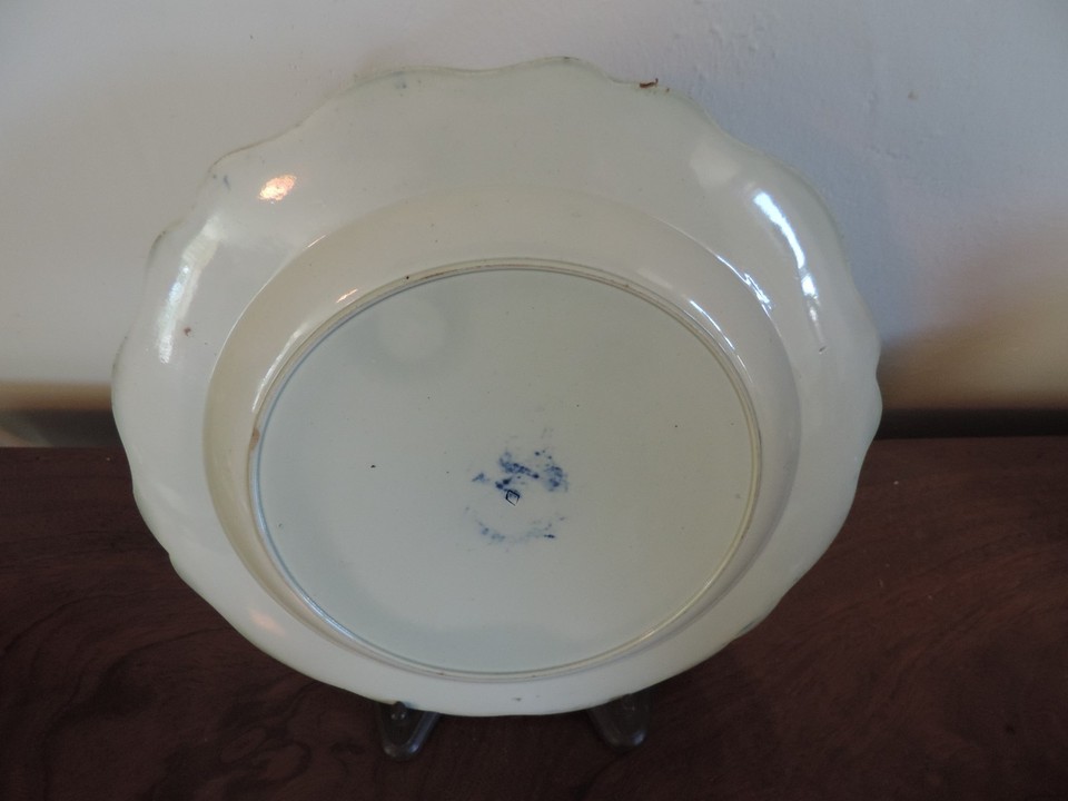 Large Antique Pearlware Plate Leeds Blue Feather Edge 18th century ...