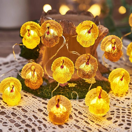 Decorative Fairy Turkey String Lights Novelty Fall Garland Rope 8ft ...