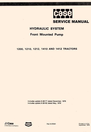 Case Front Mount Hydraulic Pump 1200 1210 1212 1410 1412 Tractor ...