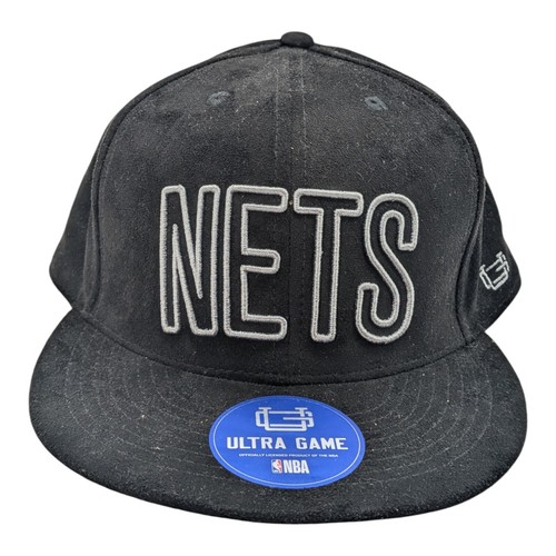 Brooklyn NETS Ultra Game Embroidered Faux Suede Black Snapback | eBay