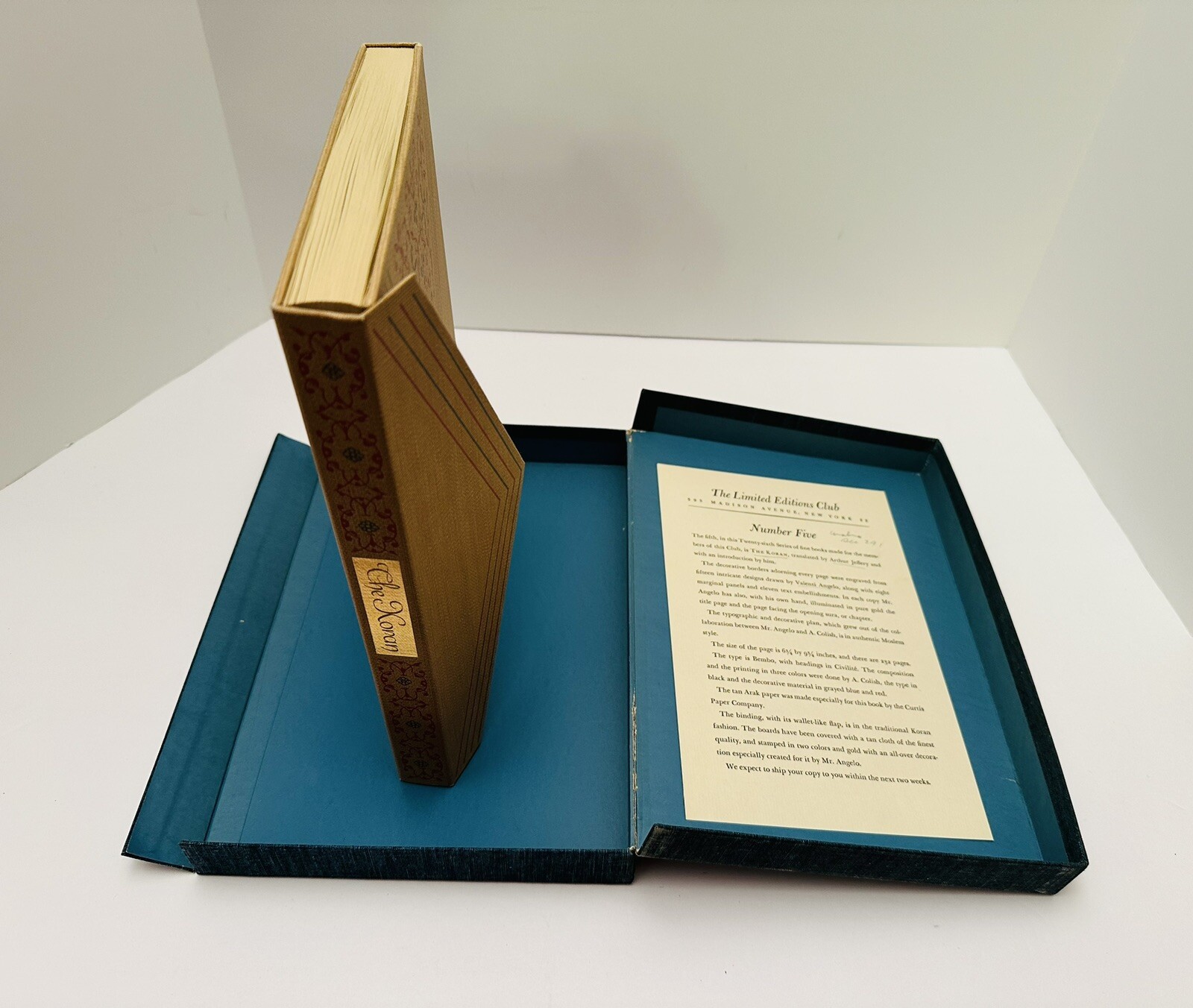 THE KORAN 1958 Limited Editions Club SIGNED Valenti Angelo #568/1500 | eBay