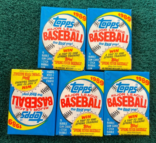 5 ~ 1989 Topps Baseball Cards Wax Packs ~ NEW from BOX | eBay
