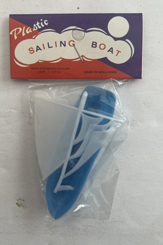 Plastic Sail Boat Vintage Novelty Dime Store Toy 1970’s Hong Kong New ...