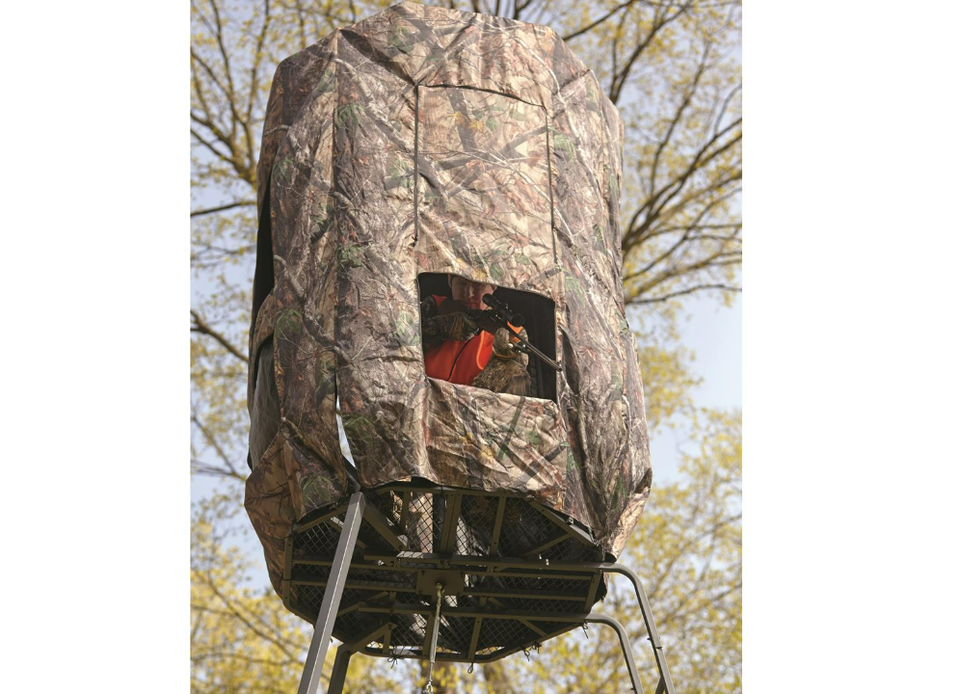 20' Hunting Tripod Tree Stand Camo ENCLOSURE ONLY Blind Swivel Chair ...