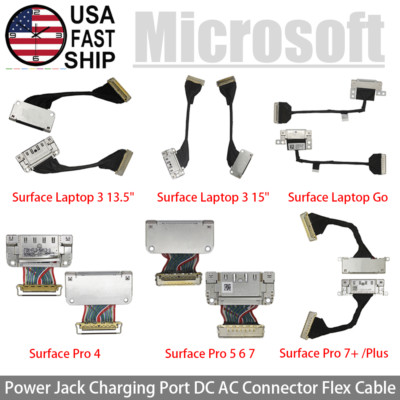 Power Jack Flex Cable For Microsoft Surface Laptop 3 /Surface Pro 4 /5 ...