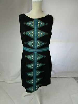 Beth Bowley Black Sleeveless Embroidered Abstract Dress | eBay