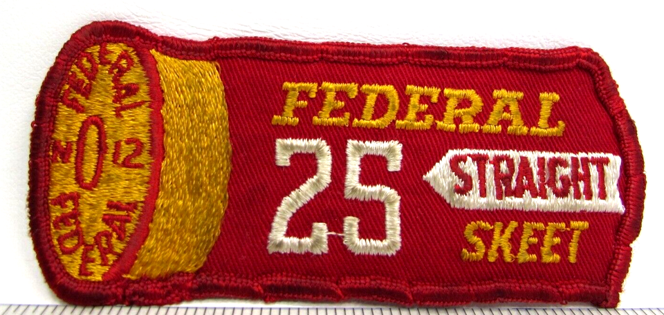 Vintage Federal 25 Straight Skeet Jacket Patch Shotgun Shell Ammo Anoka ...