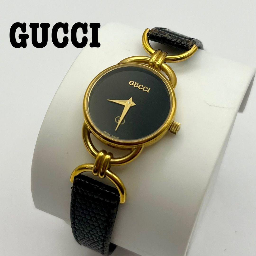Gucci 6000L Watch Ladies 23mm Quartz Round Black Dial Swiss Made ...