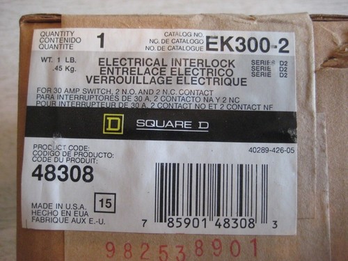 Square D EK300-2 2 NO / 2 NC Electrical Interlock for 30 A Switch ...