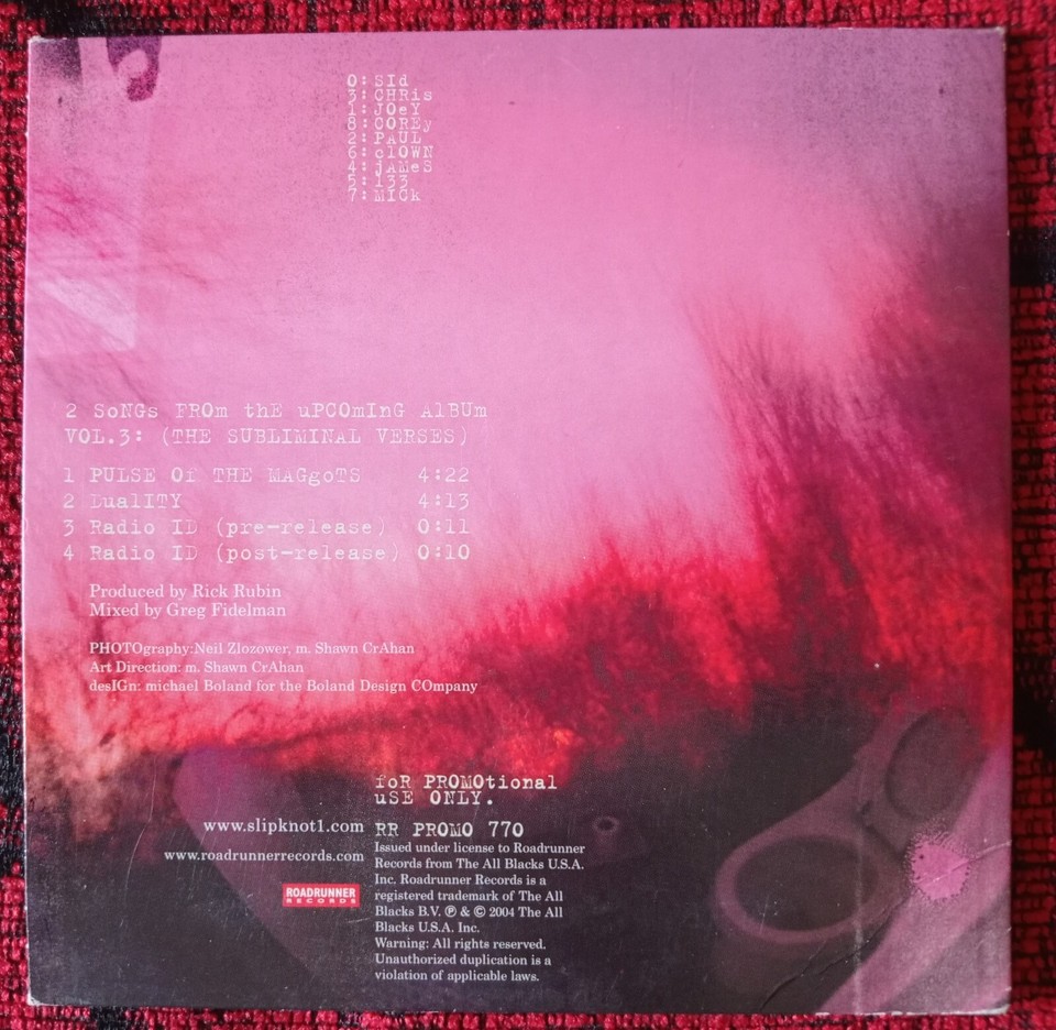SLIPKNOT ** 2 Vol.3 ** 2004 PROMO 2-TRACK SAMPLER CD | eBay
