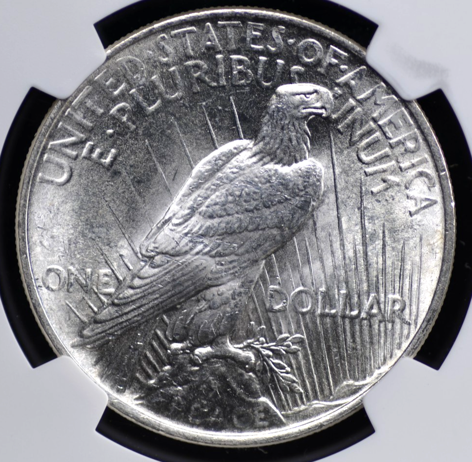 1924 PEACE DOLLAR NGC MS 63 BRILLIANT SILVER CARTWHEEL, SMOOTH AND ...