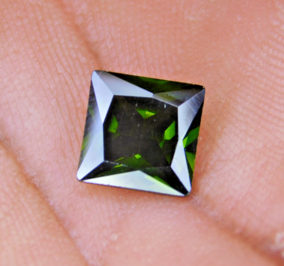 Green Zircon 4.20 Ct. Princess Shape Natural Gemstone From Cambodia | eBay
