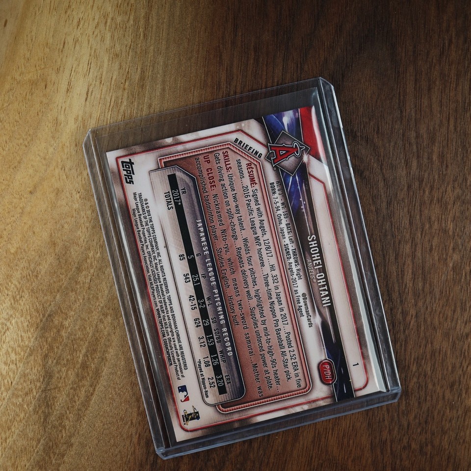 2018 SHOHEI OHTANI Rookie RC Custom Bowman Chrome #1 RC Anime Card GOLD ...