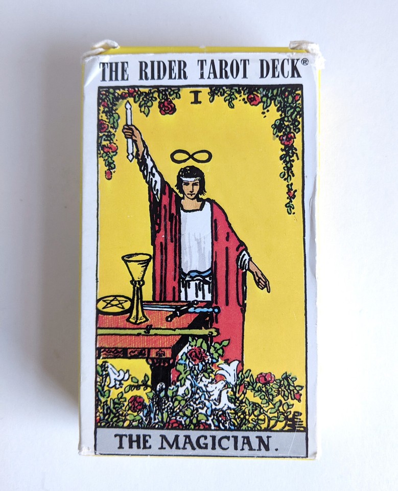 VINTAGE RYDER TAROT DECK CARD SET By PAMELA COLMAN SMITH & 2pc's Wooden ...