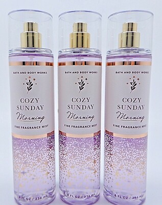 3 BATH & BODY WORKS COZY SUNDAY MORNING FINE FRAGRANCE BODY MIST SPRAY ...