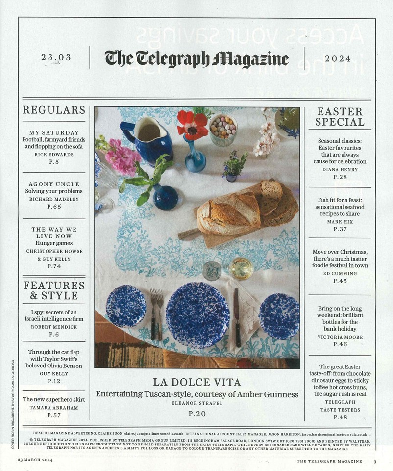UK Telegraph Magazine: Easter Egg, Rick Edwards, Taylor Swift, R ...
