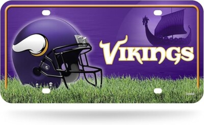 Minnesota Vikings Metal License Plate, Licensed by Rico - Made In USA ...