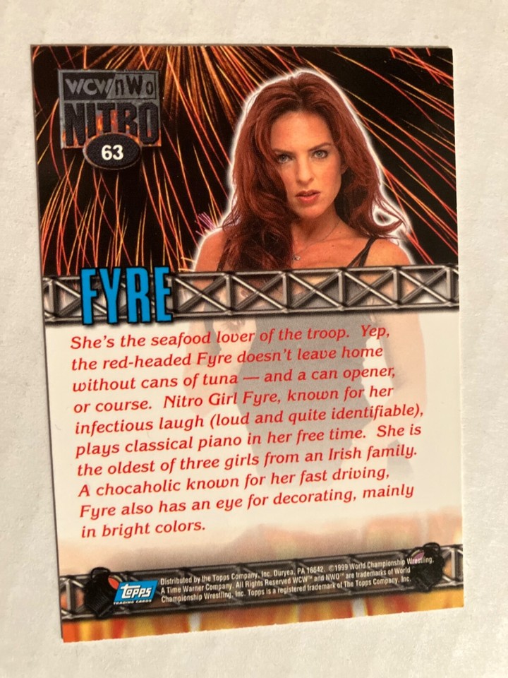 Fyre sexy 1999 topps nitro girl wrestling CARD see scans | eBay
