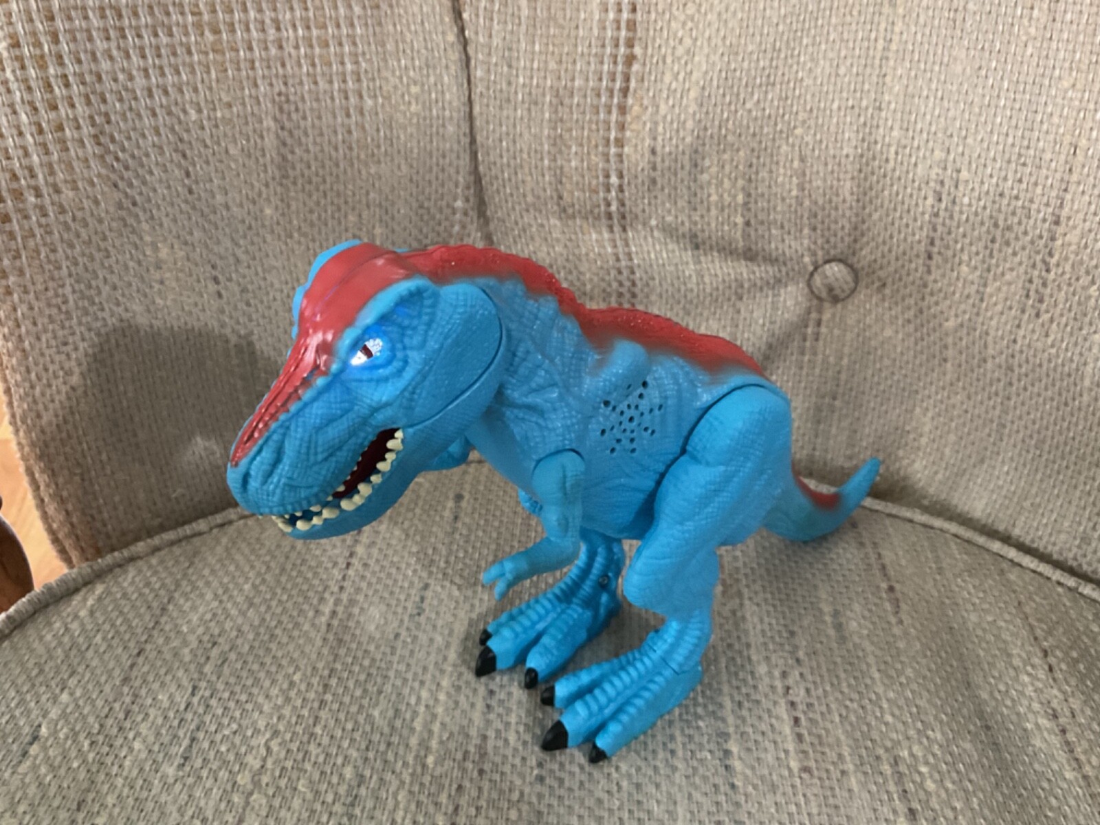 Blue Tyrannosaurus Rex Dragon-i Toys Ltd 8" Eyes Light Up, Roars, Mouth Chomps | eBay