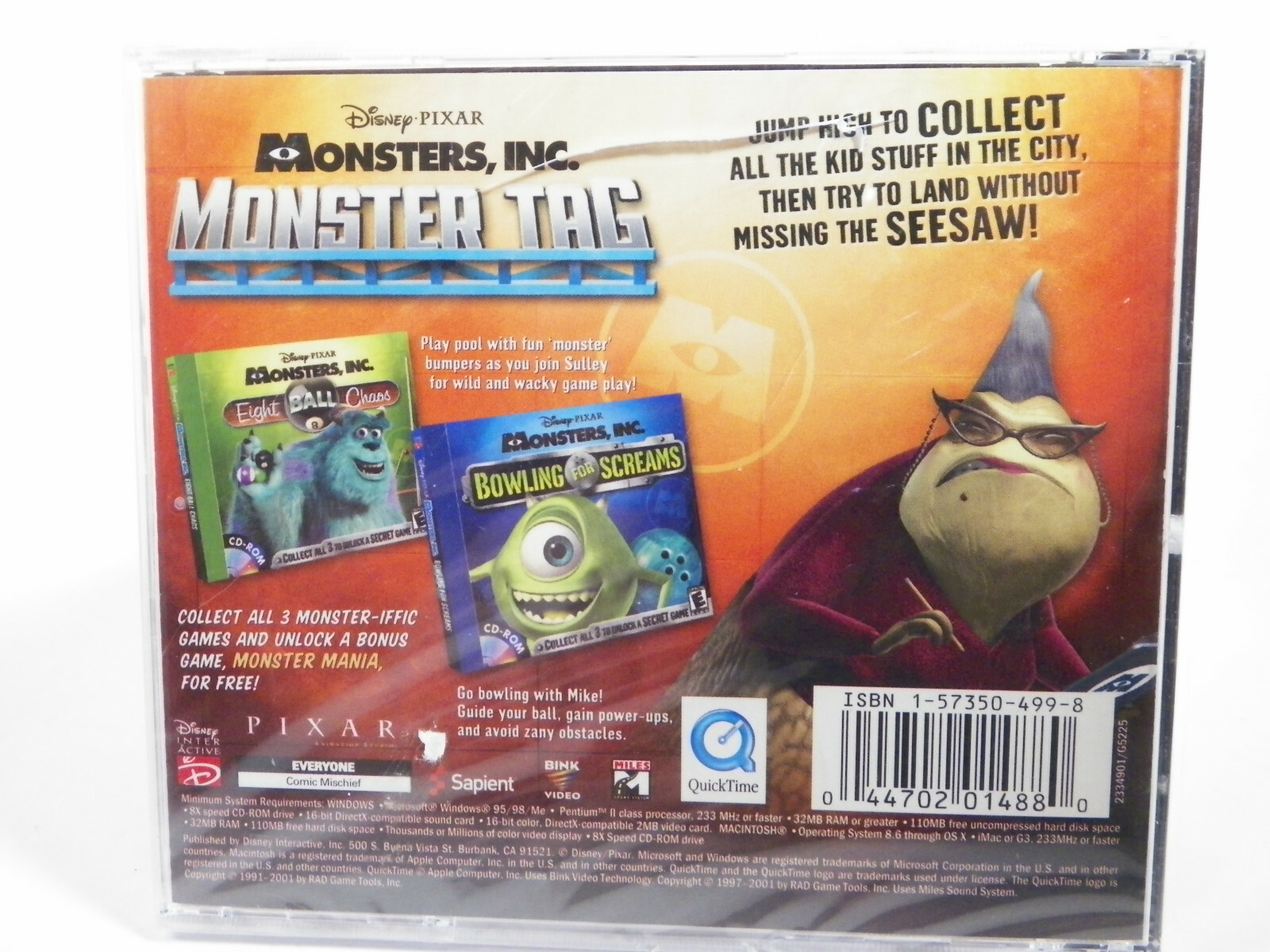 Monsters, Inc. Monster Tag (PC, 2001) New 44702014880 | eBay