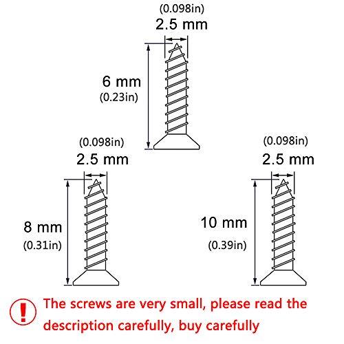 1600pcs 2.5mm Small Screws Phillips Flat Head Cross Self Tapping Tiny ...