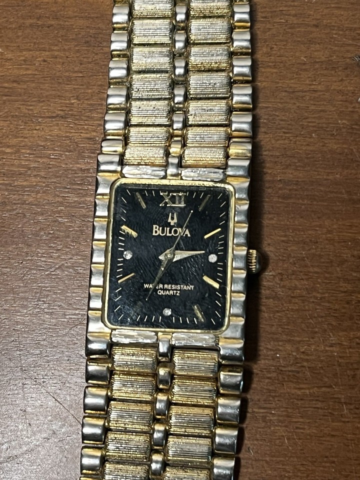 Bulova 18K Gold Plate Watch Men's 9063-5020 Water Resistant | eBay
