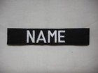 CUSTOM EMBROIDERED BLACK NAME TAPE, NEW, 5 INCH LENGTH, WITH HOOK ...