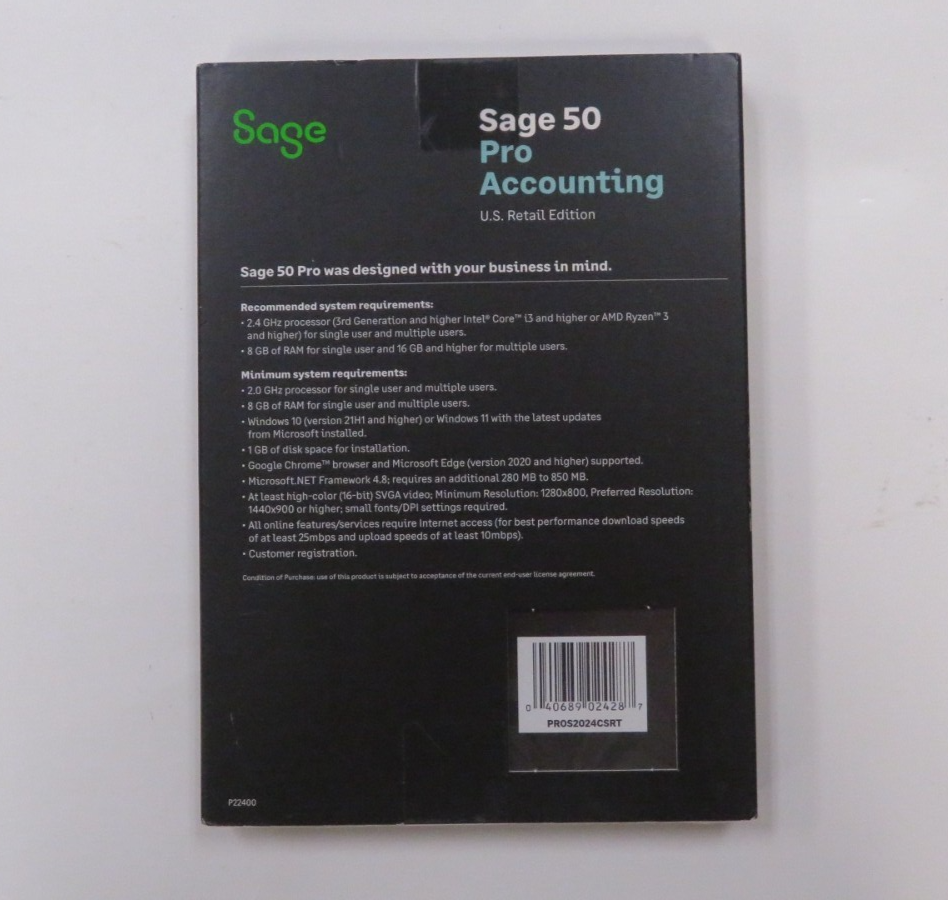 SAGE 50 PRO ACCOUNTING 2024 1 YEAR - 1 USER | eBay