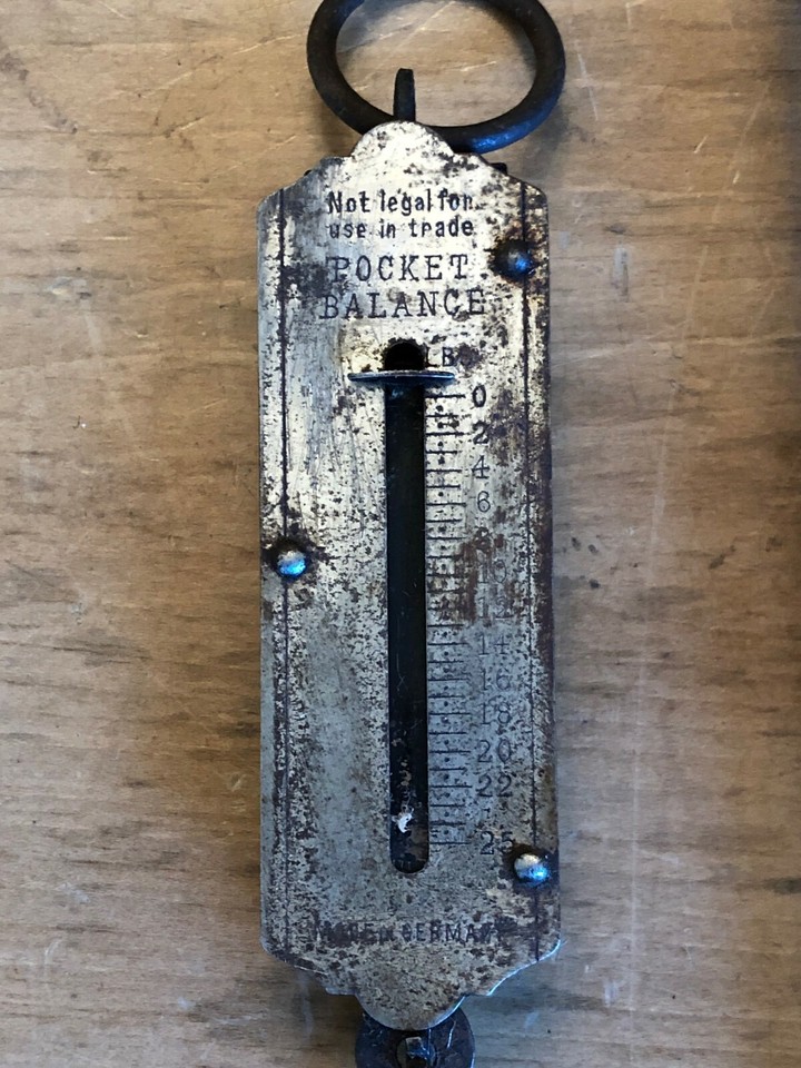 Vintage Antique Hanging Hand Held Pocket Scale made in Germany | eBay